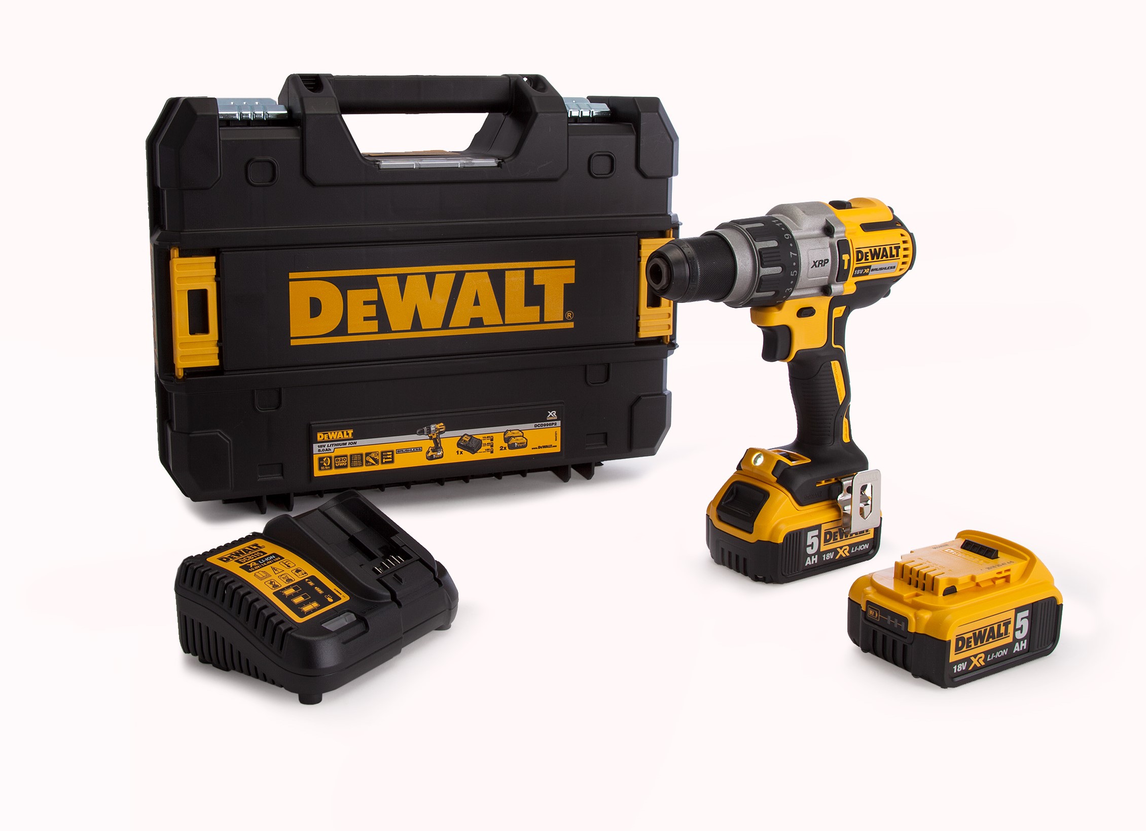 Wiertarko-wkrętarka udarowa XR DeWalt DCD996P2 + 2xAku 5,0Ah + Kufer TSTAK (5035048644492 ...