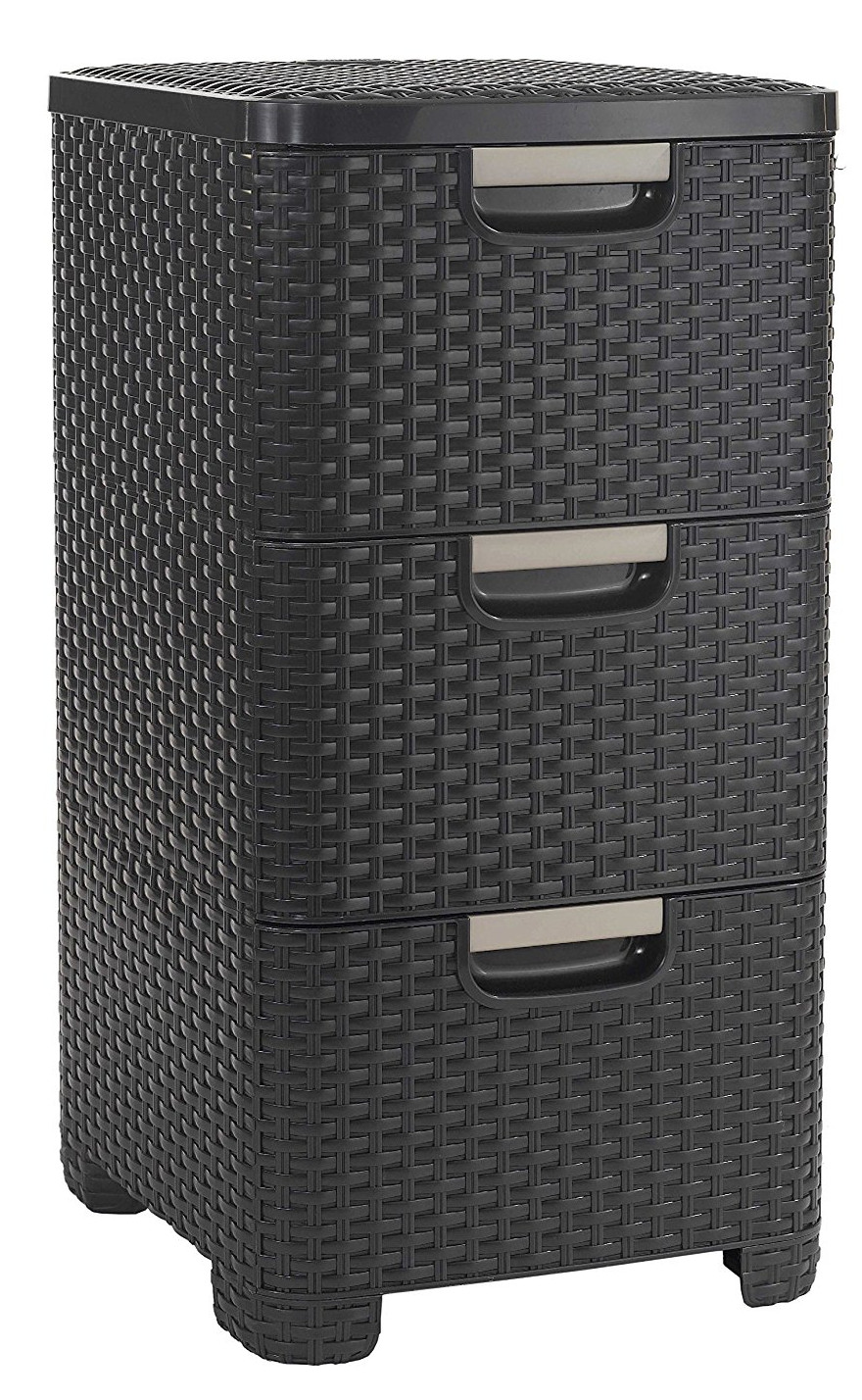 REGAŁ SZAFKA Z 3 SZUFLADAMI CURVER RATTAN STYLE KOMODA ŁAZIENKOWA ...