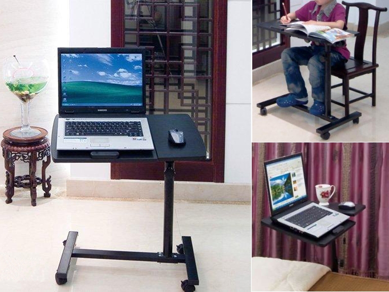 STOLIK Składany pod LAPTOPA Komputer Na kółkach PC - 7593799571 ...