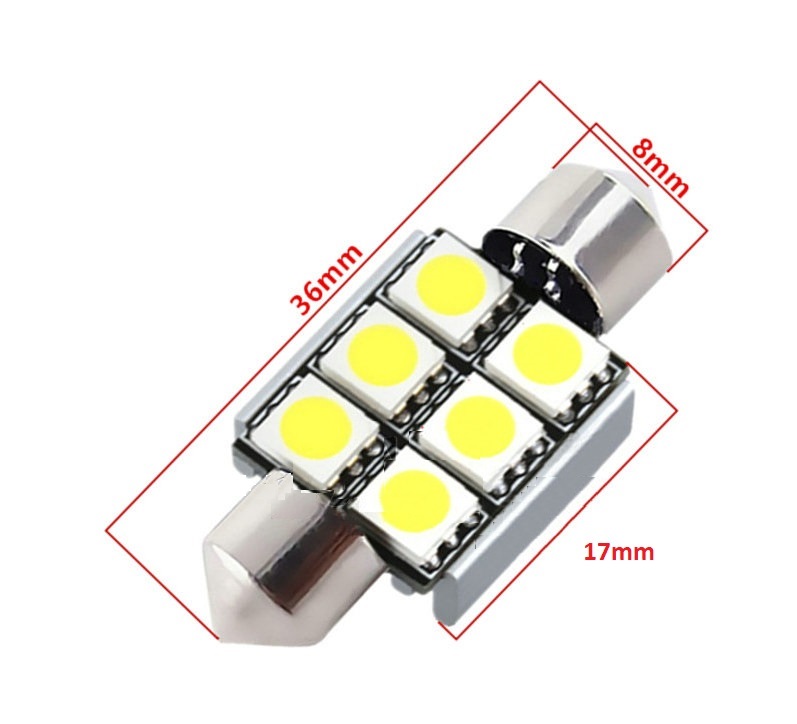 Rurka 36 mm 6 LED SMD canbus C5W C10W CAN BUS FV - 7383772885 - oficjalne archiwum Allegro