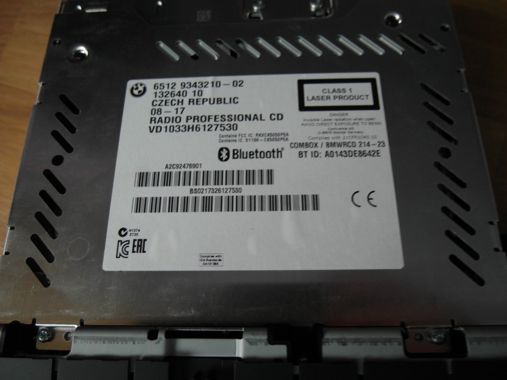 Radio BMW Professional Bluetooth E90 E81 NOWE - 7349231851 - oficjalne ...