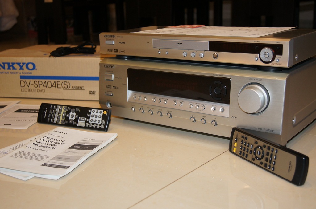 Zestaw Onkyo Amplituner TX-SR304E + DVD DV-SP404E - 7290554628 - oficjalne archiwum Allegro