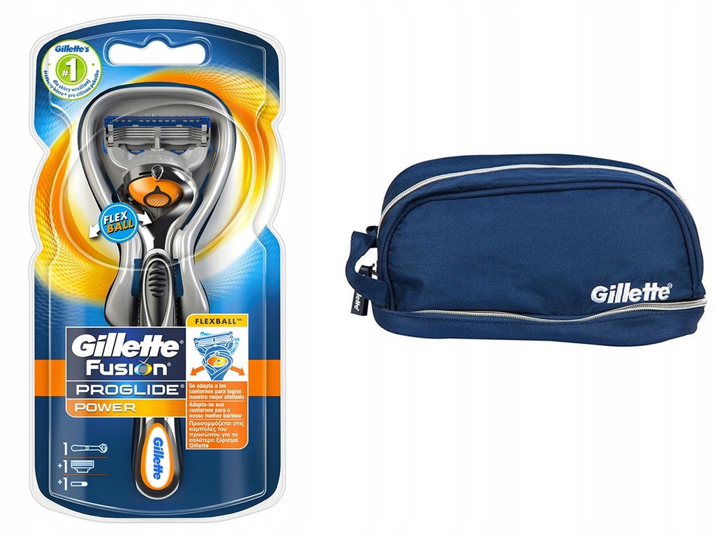 GILLETTE FUSION PROGLIDE POWER + KOSMETYCZKA - 7265780138 - oficjalne ...