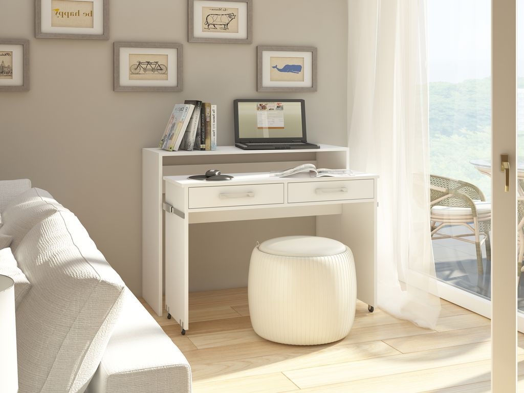 BIG99 Nowoczesne biurko/toaletka rozsuwane -białe - 7243592374 ...