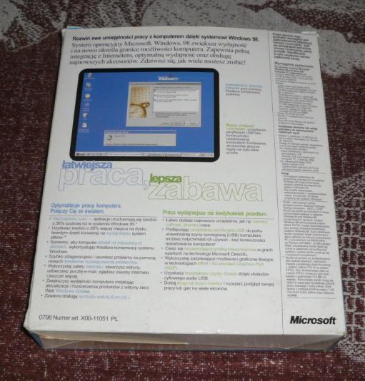 ORYGINALNY Windows 98 BOX POLSKI + PARAGON - 7100519505 - oficjalne ...