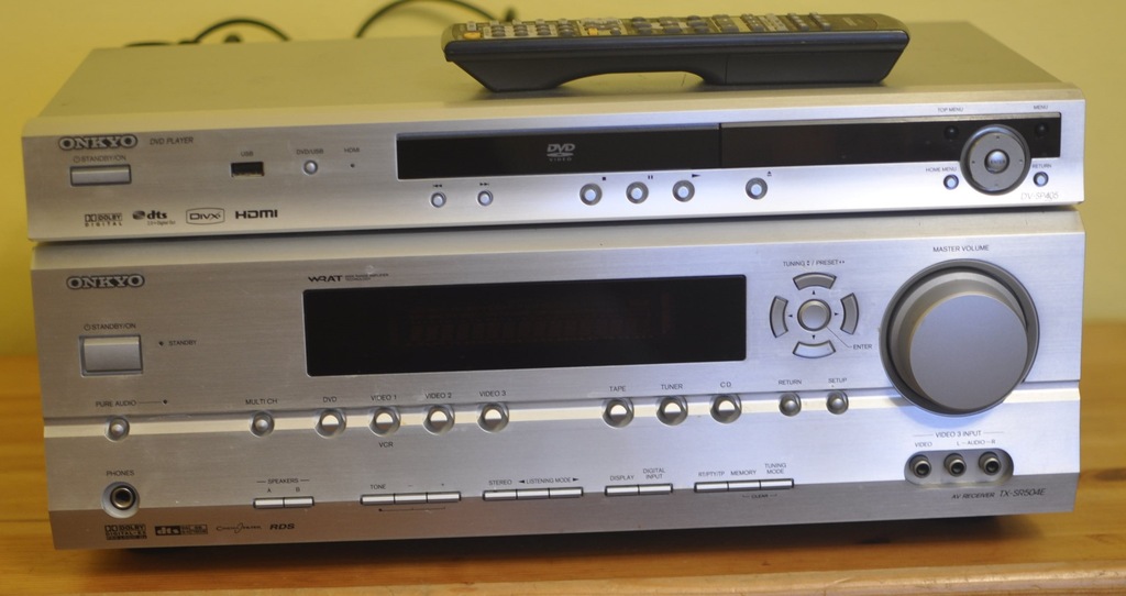 Amplituner Onkyo 7.1 TX-SR504E + DVD DV-SP405 HD - 7038464771 - oficjalne archiwum Allegro