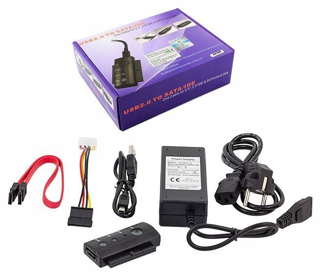 ADAPTER USB LED COMBO DYSK SATA ATA IDE 2,5 3,5 - 7674262447 - oficjalne archiwum Allegro