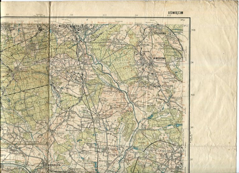 OŚWIĘCIM / BIERUŃ / TYCHY : mapa wojskowa WIG 1933 - 7680760954 ...