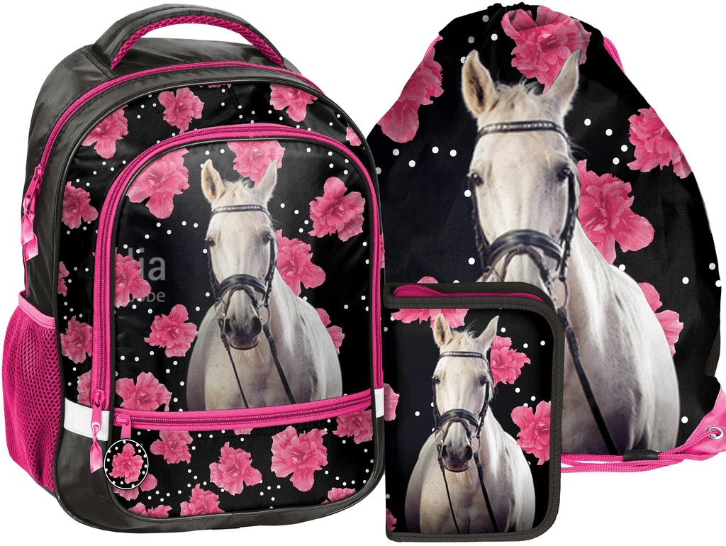 PLECAK SZKOLNY ZESTAW 3w1 KOŃ KONIE KONIK Z KONIEM - 7311011848 - oficjalne archiwum Allegro