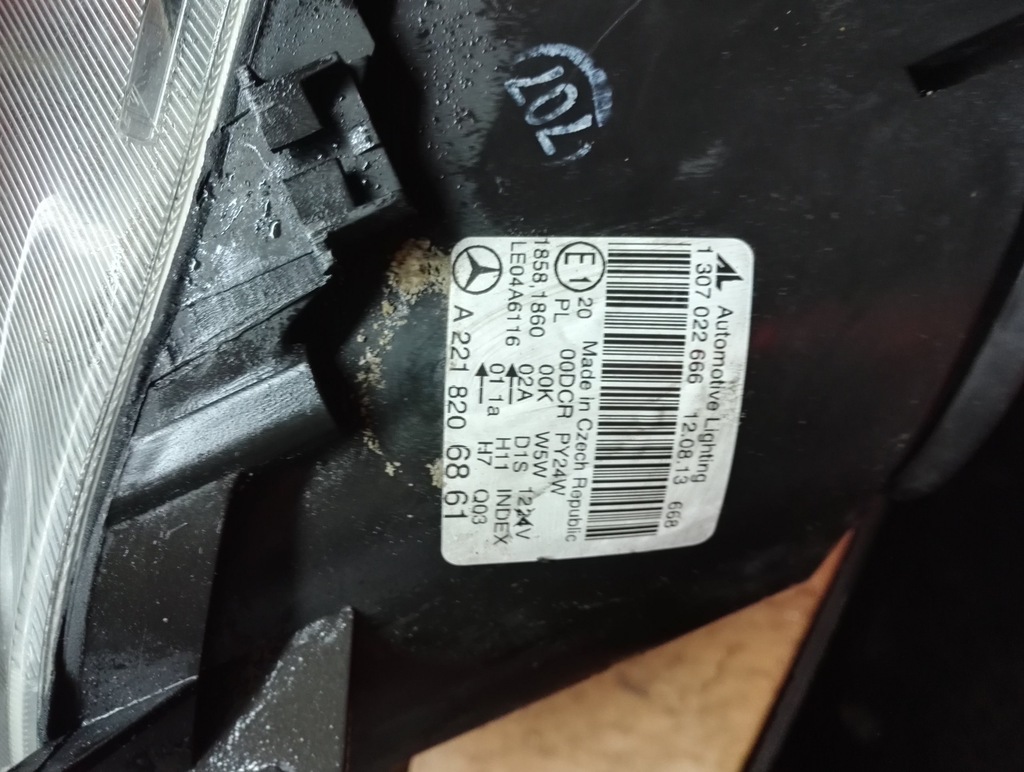 S-KL w221 bi xenon prawy A2218206861 Night Vision - 7269592981 ...